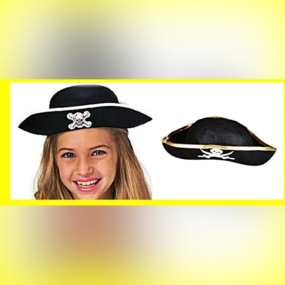 Accessories | Pirate Hat With Skull Design Permafelt Childs May Fit ...